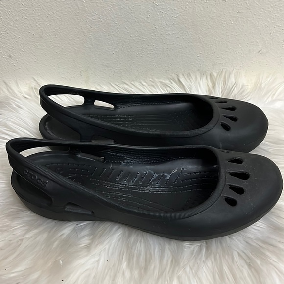CROCS | Shoes | Crocs Malindi Flats Womens Size 8 Black Slingback ...